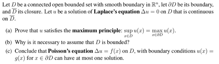 Solved Let D be a connected open bounded set with smooth | Chegg.com