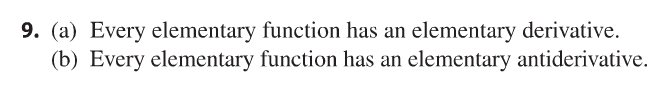Solved 9. (a) Every elementary function has an elementary | Chegg.com