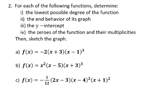 Solved by an EXPERT For each of ﻿the following functions, | Chegg.com
