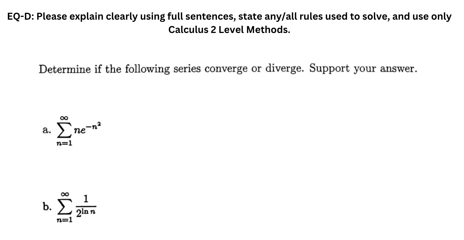 Solved EQ-D: Please explain clearly using full sentences, | Chegg.com