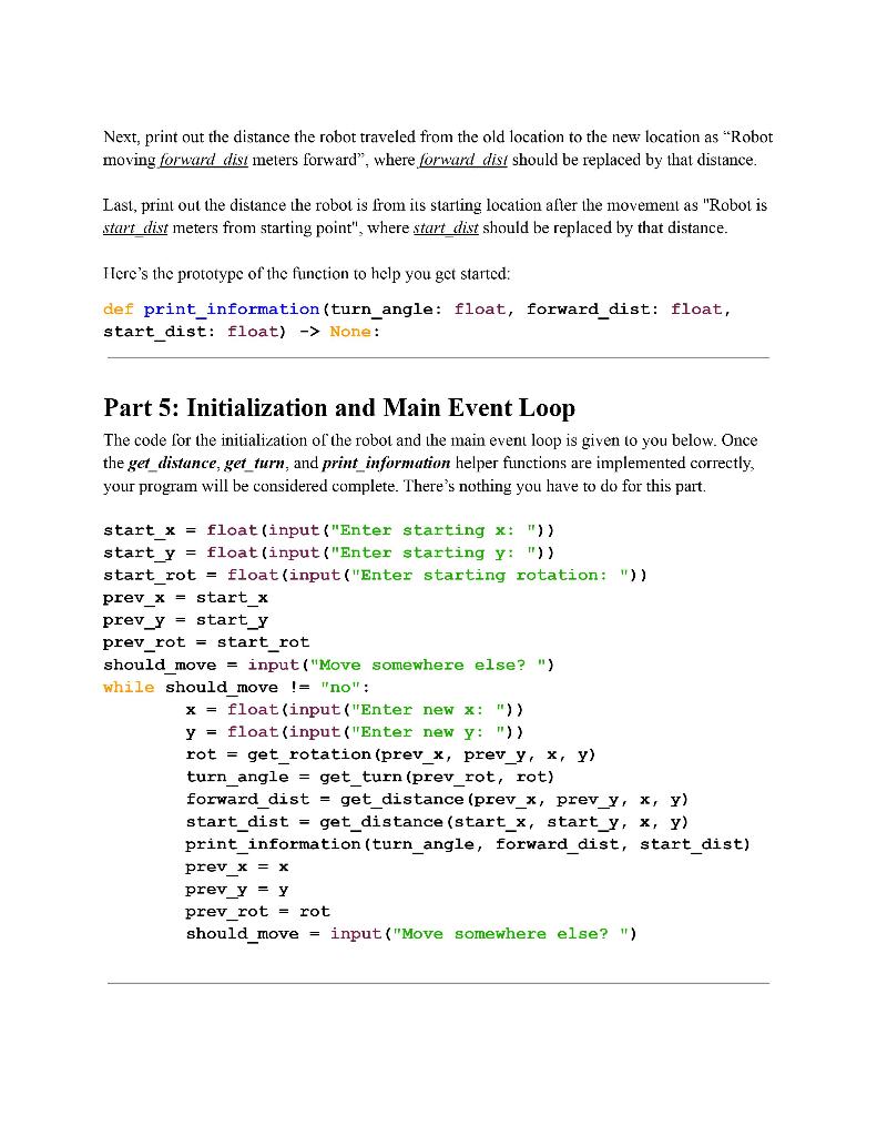Project 6 -Robot Navigation System The goal of this | Chegg.com
