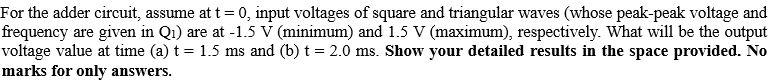 Solved Q1: Derive the output voltage expressions in terms of | Chegg.com