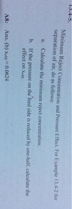 Minimum Reject Concentration and Pressure Effect. For | Chegg.com