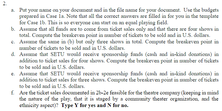 Solved a. Put your name on your document and in the file | Chegg.com