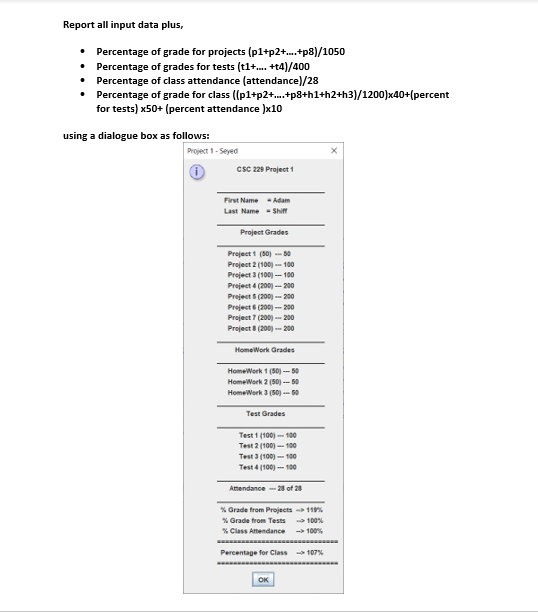 Solved CSC 229 class work includes 7 programming projects, | Chegg.com
