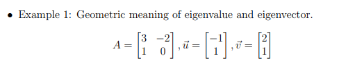 Solved Example 1: Geometric meaning of eigenvalue and | Chegg.com