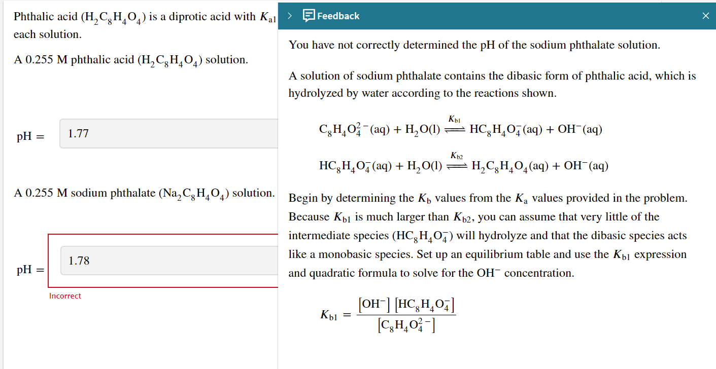 Solved Phthalic acid ( H2C8H4O4 ) is a diprotic acid with | Chegg.com