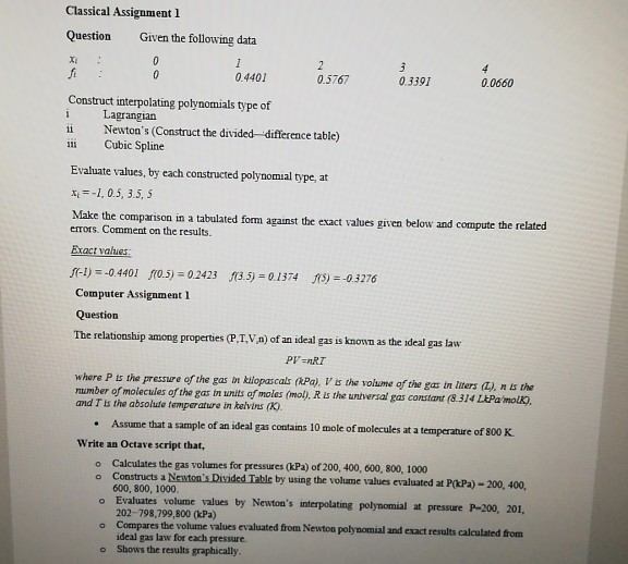 Computer Assignment 1 Question The relationship among | Chegg.com