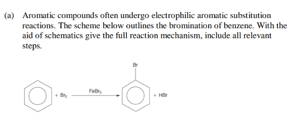 Solved (a) ﻿Aromatic compounds often undergo electrophilic | Chegg.com