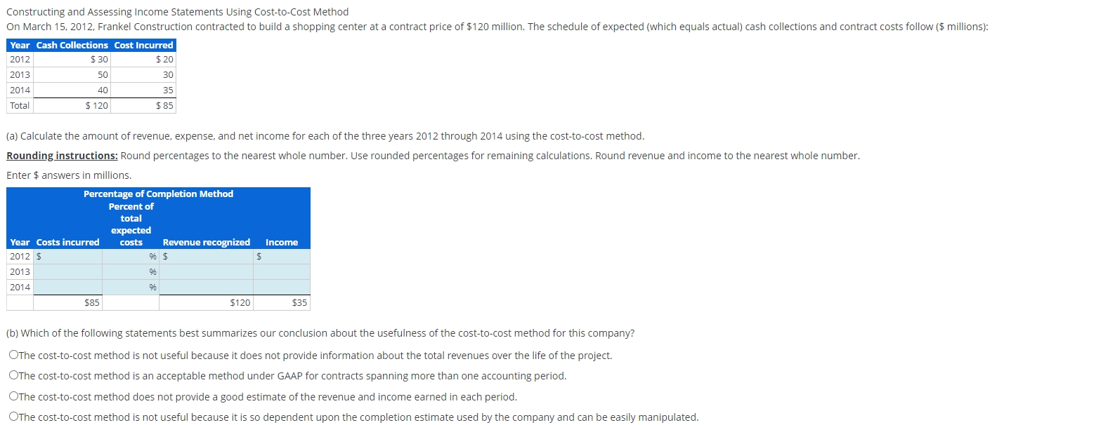 Solved Constructing and Assessing Income Statements Using | Chegg.com