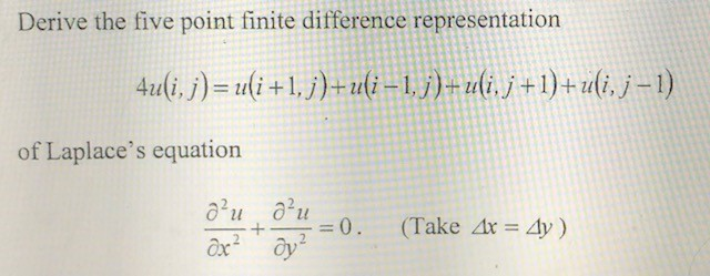 Solved Derive the five point finite difference | Chegg.com