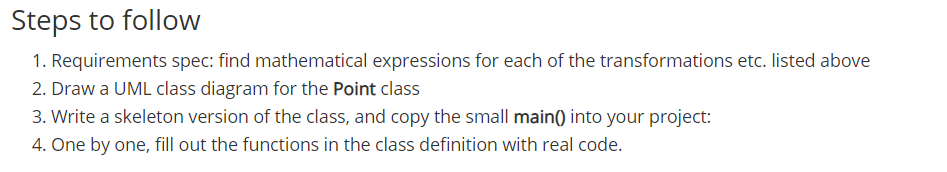 Solved Design and write a Point class, simulating a | Chegg.com