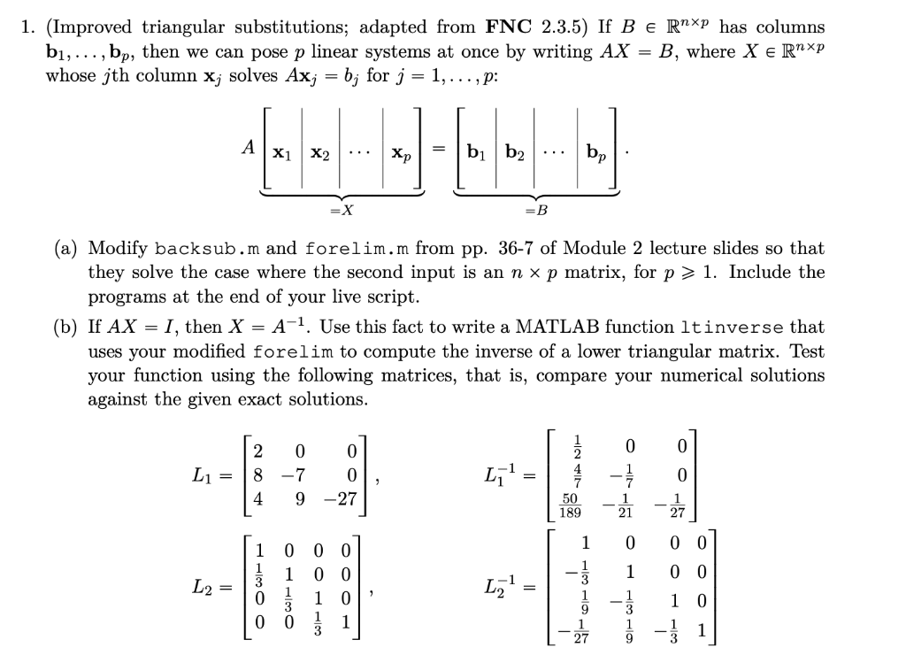 Solved 1. (Improved triangular substitutions; adapted from | Chegg.com