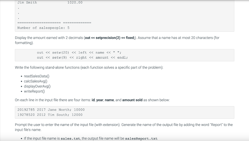 Solved This program will create an array of 30 Sales objects | Chegg.com