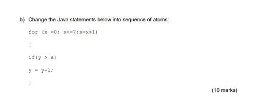 Solved b) Change the Java statements below into sequence of | Chegg.com
