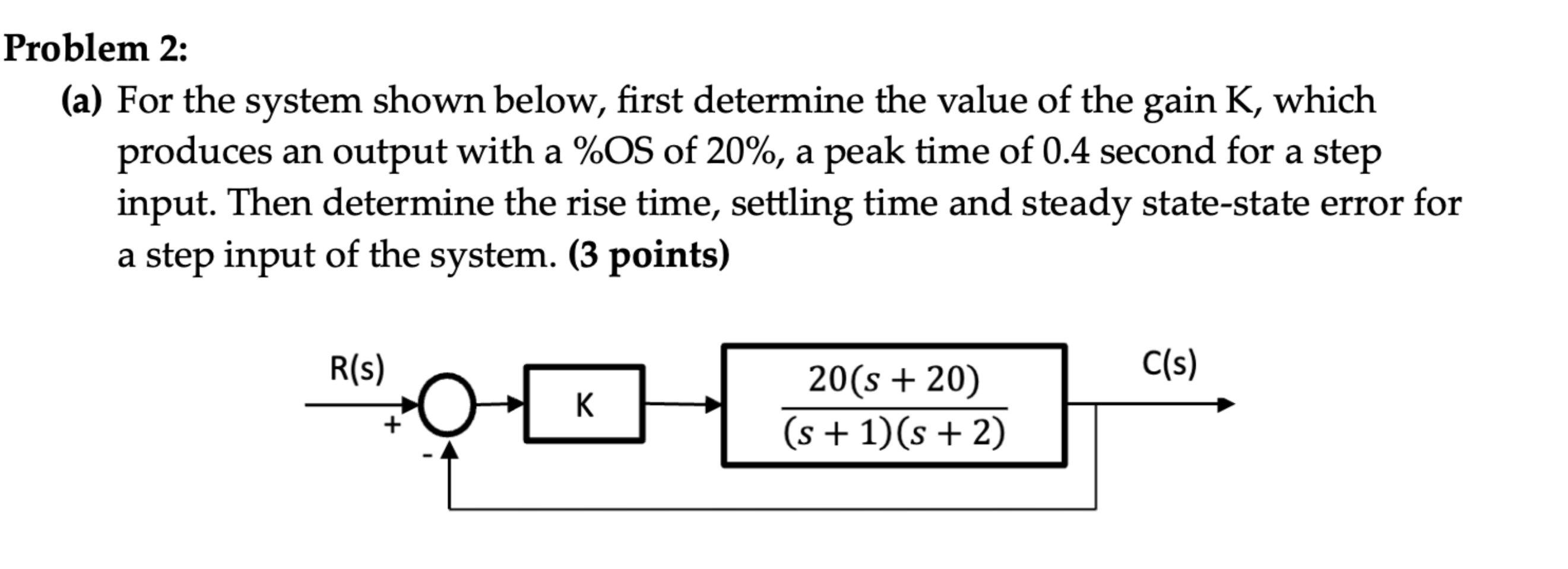 Solved Problem 2:(a) ﻿For the system shown below, first | Chegg.com