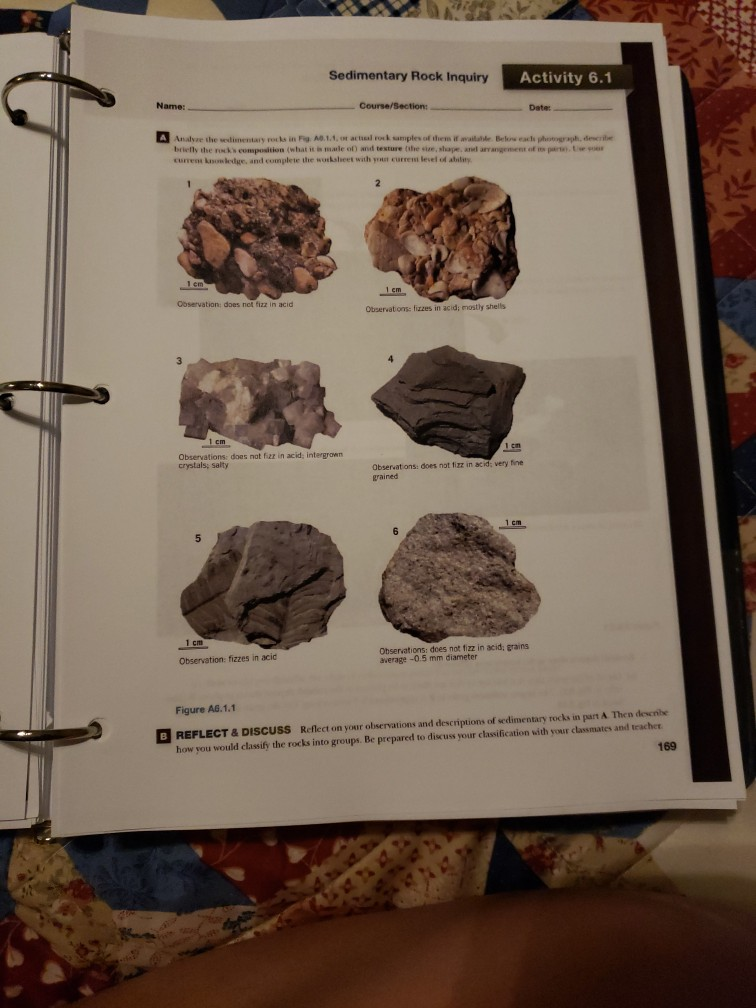 Sedimentary Rock Inquiry Activity 6.1 | Chegg.com
