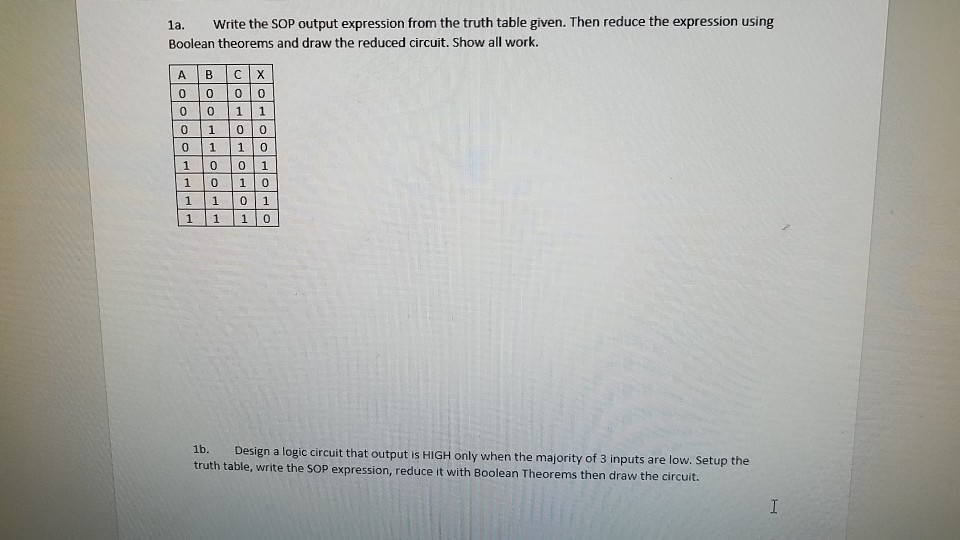 Solved Write the SOP output expression from the truth table | Chegg.com