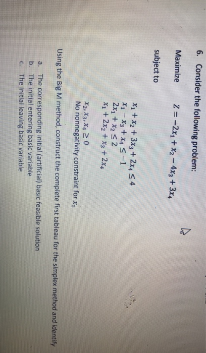 Solved 2. Consider the following problem: Maximize Z = X1 + | Chegg.com
