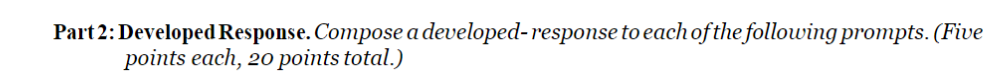Solved Part 2: Developed Response. Compose a | Chegg.com