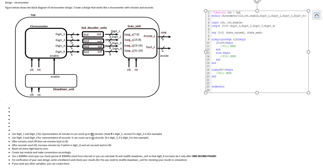Design: chronometer Figure below shows the block | Chegg.com
