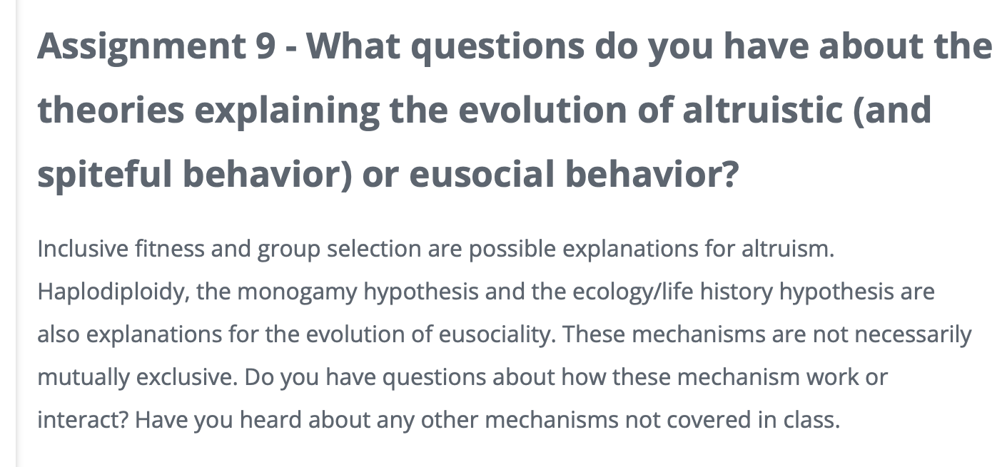 Solved Assignment 9 - ﻿What questions do you have about the | Chegg.com
