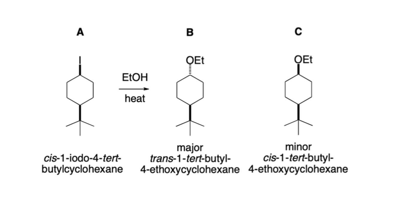 Solved A B C heat EtOH cis-1-iodo-4-tert- | Chegg.com
