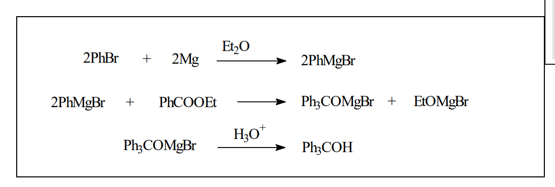 Solved 2PhBr + 2Mg5302PhMgBr 2PhMgBr + PhCOOEL - > Ph3COMgBr | Chegg.com