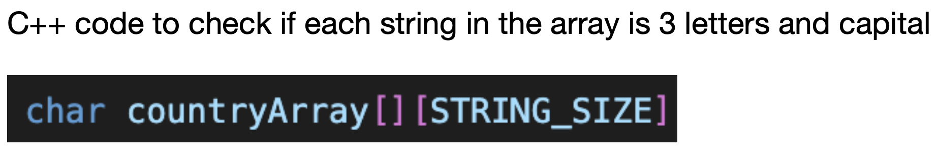 Solved C++ code to check if each string in the array is 3 | Chegg.com