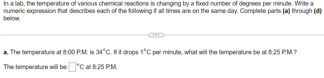 Solved In a lab, the temperature of various chemical | Chegg.com
