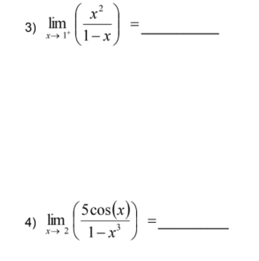 Solved Calculate each of the following limits using your | Chegg.com