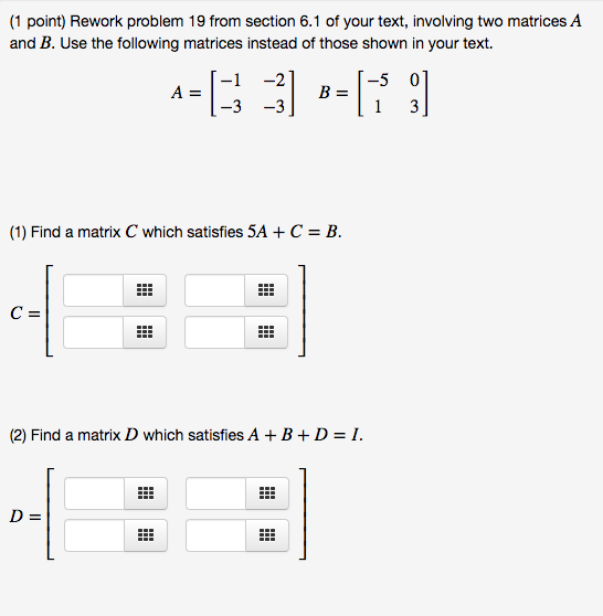 Solved (1 point) Rework problem 19 from section 6.1 of your | Chegg.com
