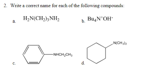 Solved 2. Write a correct name for each of the following | Chegg.com