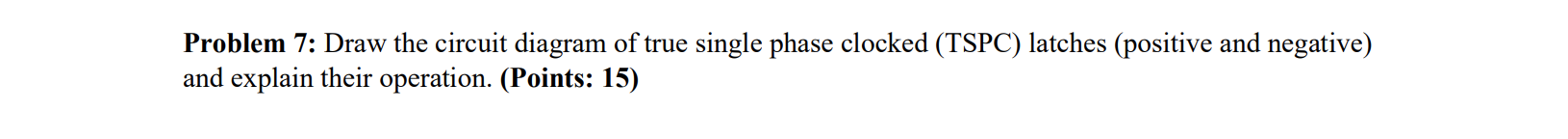 Solved Problem 7: Draw the circuit diagram of true single | Chegg.com