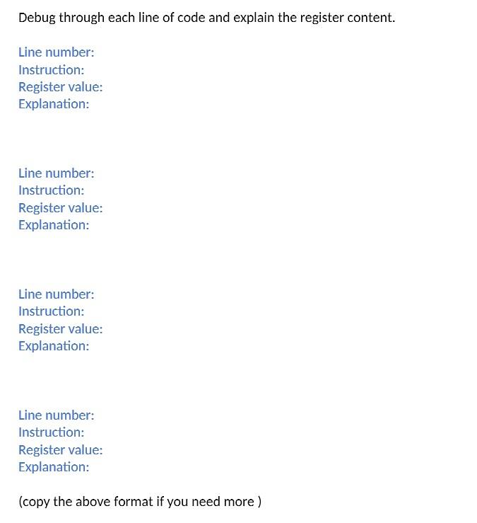 Solved FIND ECX REGISTER VALUE FOR EACH OF THE VALUES, AND | Chegg.com