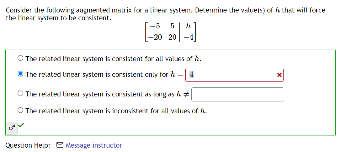Solved Consider the following augmented matrix for a linear | Chegg.com