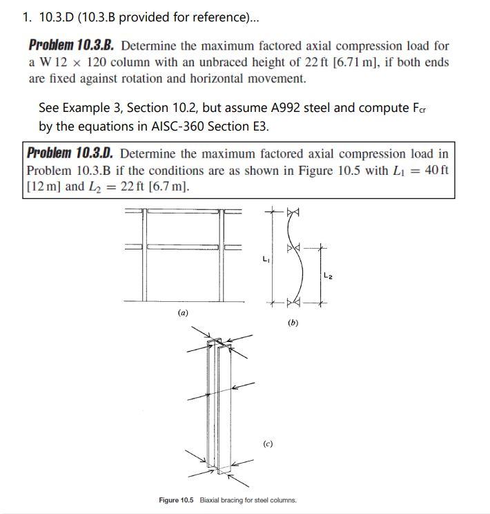 Solved 1. 10.3.D (10.3.B provided for reference)... Problem | Chegg.com