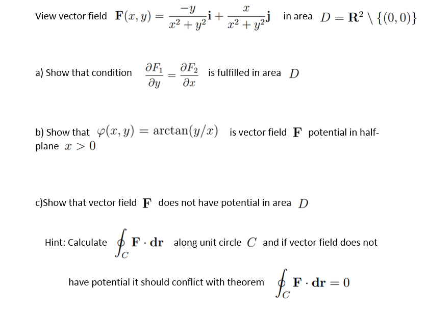 Solved -9it- View vector field F(x, y) = in area D = R x2 + | Chegg.com