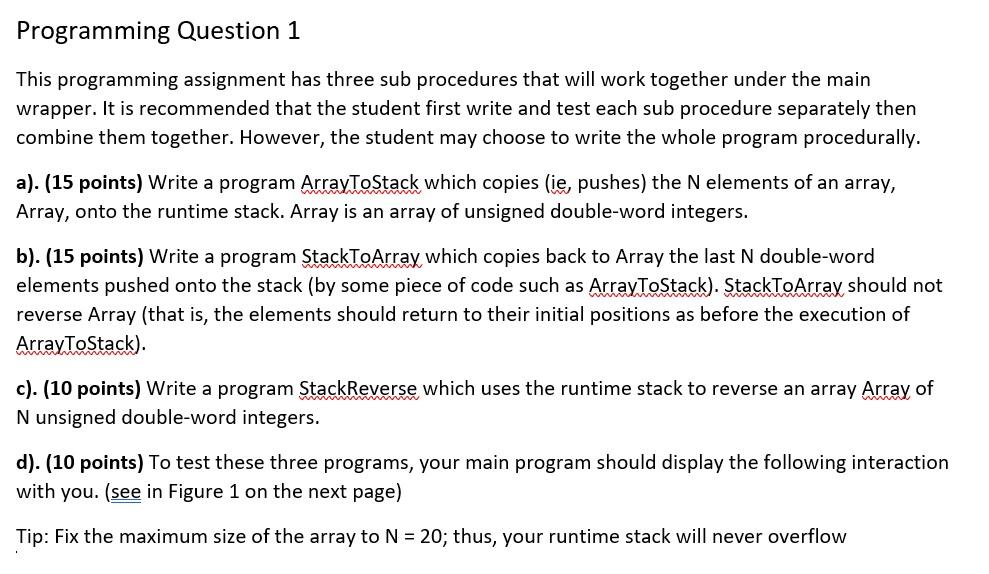 Solved Programming Question 1 This programming assignment | Chegg.com