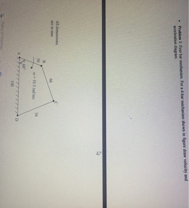 Solved Problem 1: Four bar mechanism. For a 4-bar mechanism | Chegg.com