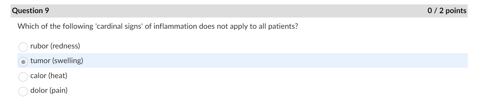 Solved Which of the following 'cardinal signs' of | Chegg.com