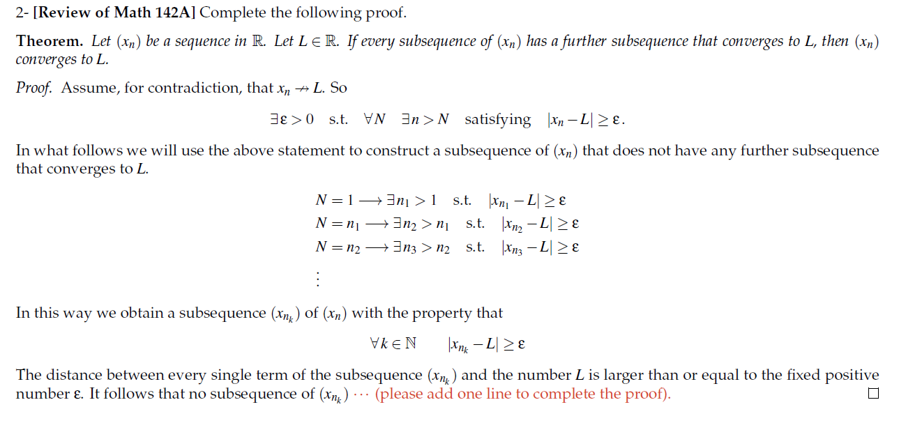 Solved Please add one line to complete this proof. I think | Chegg.com