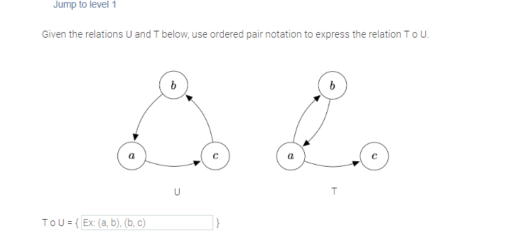 Solved Given The Relations U And T Below Use Ordered Pair 9424