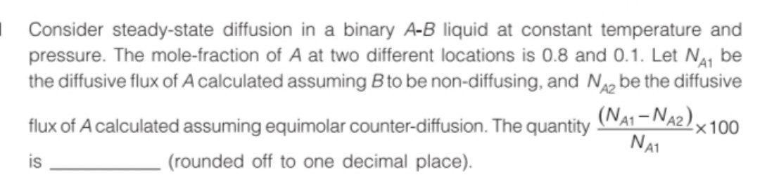 Solved Consider steady-state diffusion in a binary A-B | Chegg.com