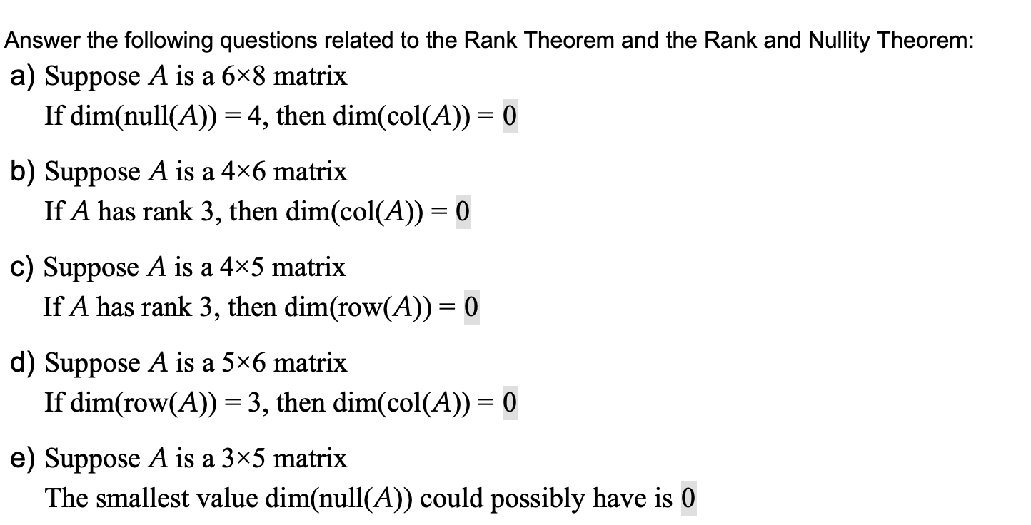 Solved Answer the following questions related to the Rank | Chegg.com