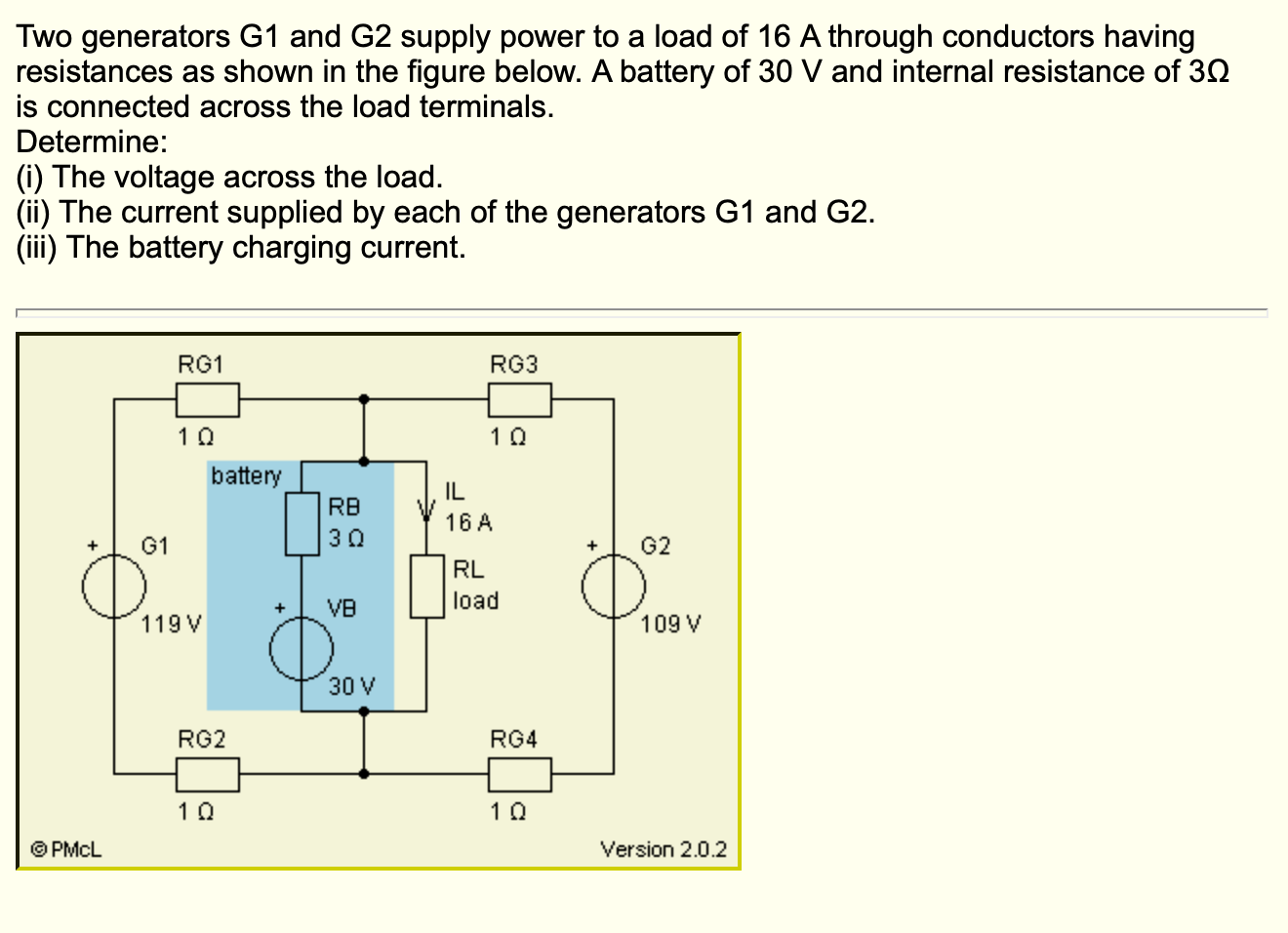 Solved Two generators G1 and G2 supply power to a load of 16 | Chegg.com