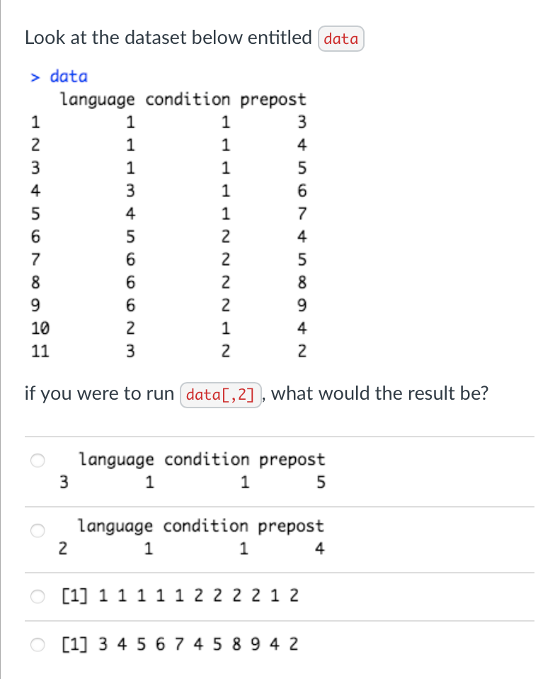 Solved Look at the dataset below entitled dataif you were to | Chegg.com