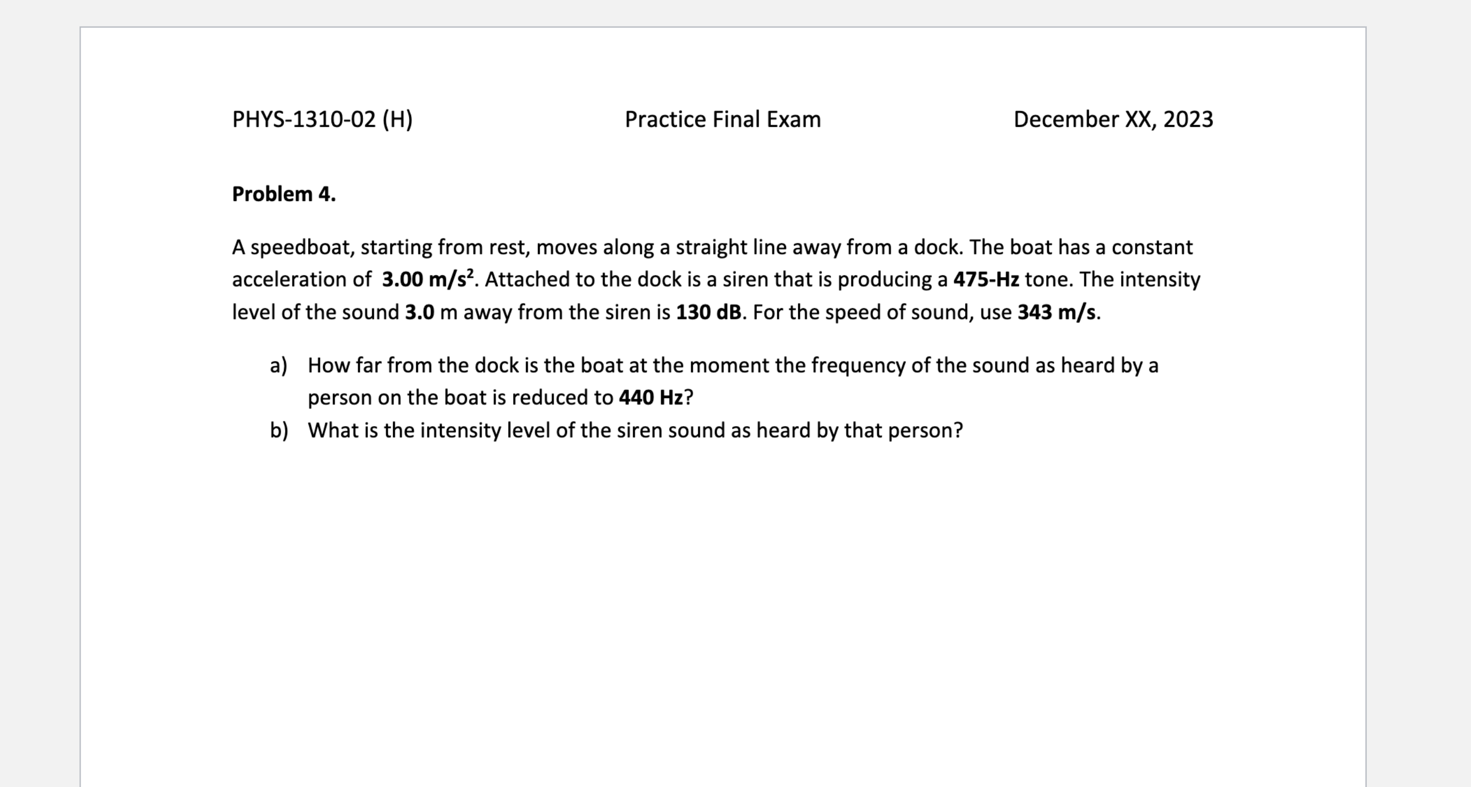 Solved Problem 4.A speedboat, starting from rest, moves | Chegg.com