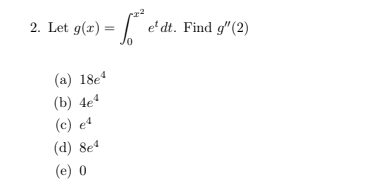 Solved Let g(x)=∫0x2etdt. ﻿Find | Chegg.com