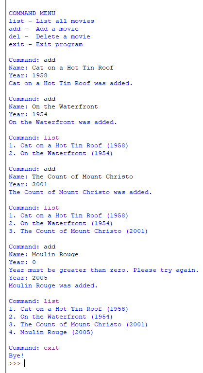 Solved Figure 7-11 presents the Movie List 3.0 program. This | Chegg.com